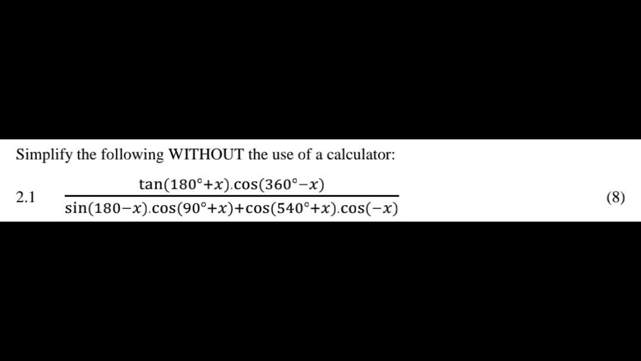 3 Trigonometry( Simplify Reduction function Using calculator to ...