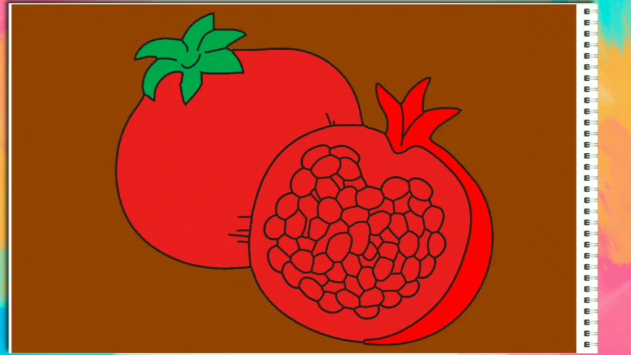 How we draw anar,easy acrylic drawing for kids, drawing channel for ...