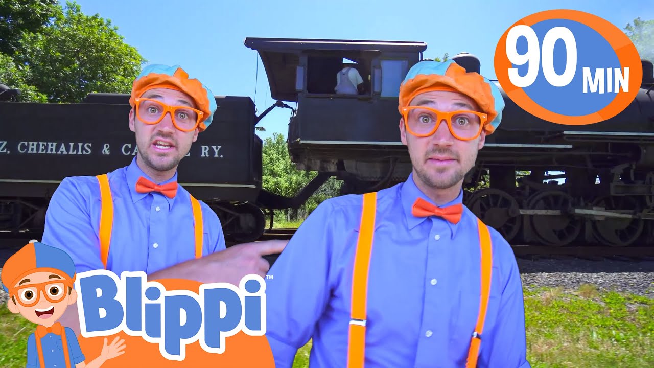 Blippi Explores a Steam Train | Classic Blippi Adventures | Vehicle ...