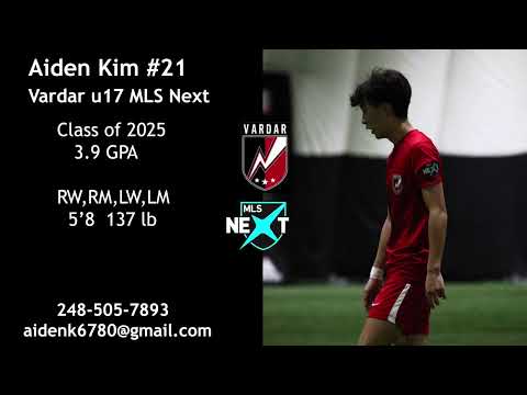 Aiden Kim #21 | Vardar u17 MLS Next 2023 Fall Season Highlights - YouTube