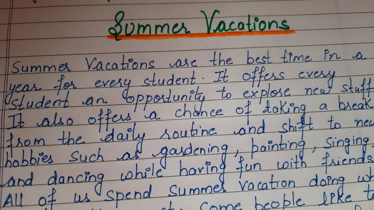summer vacation essay writing in English || essay on summer vacation ...