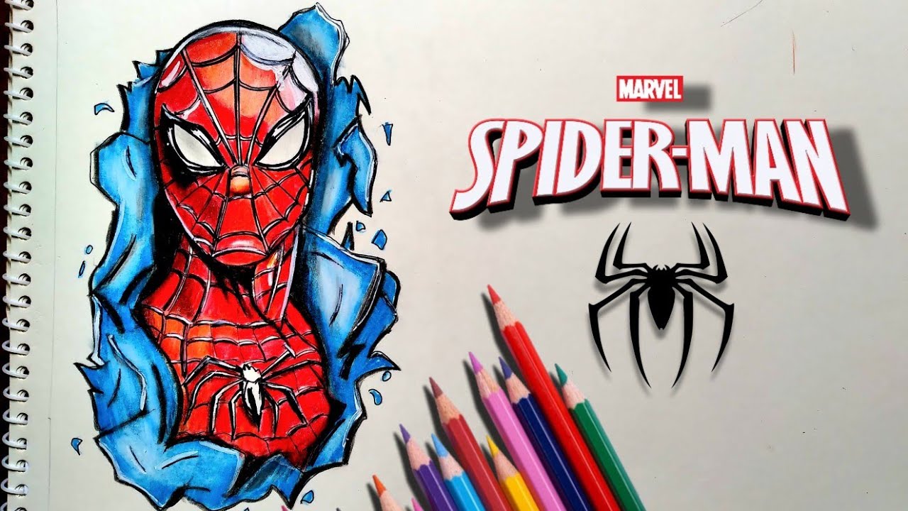 how to draw Spider Man | spider man drawing | Step-By-Step Tutorial ...