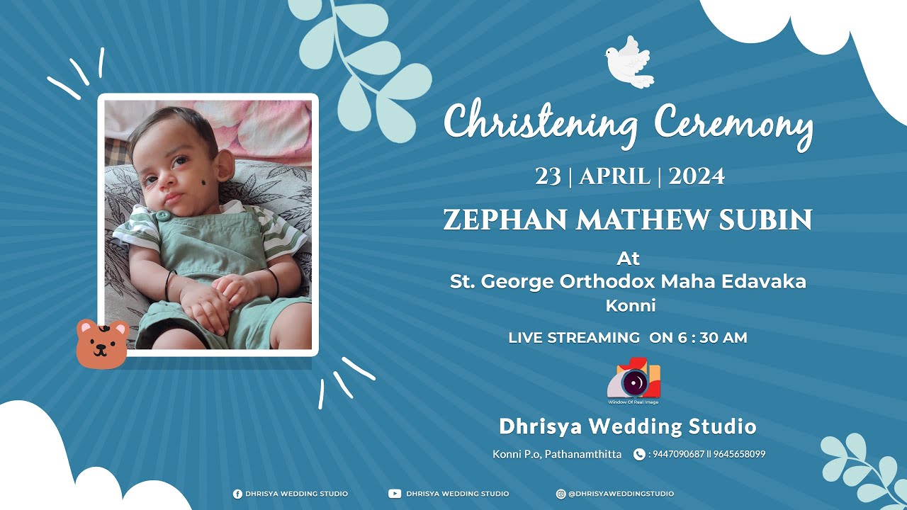 ZEPHAN MATHEW SUBIN | Christening Ceremony | Live | 2024 - YouTube