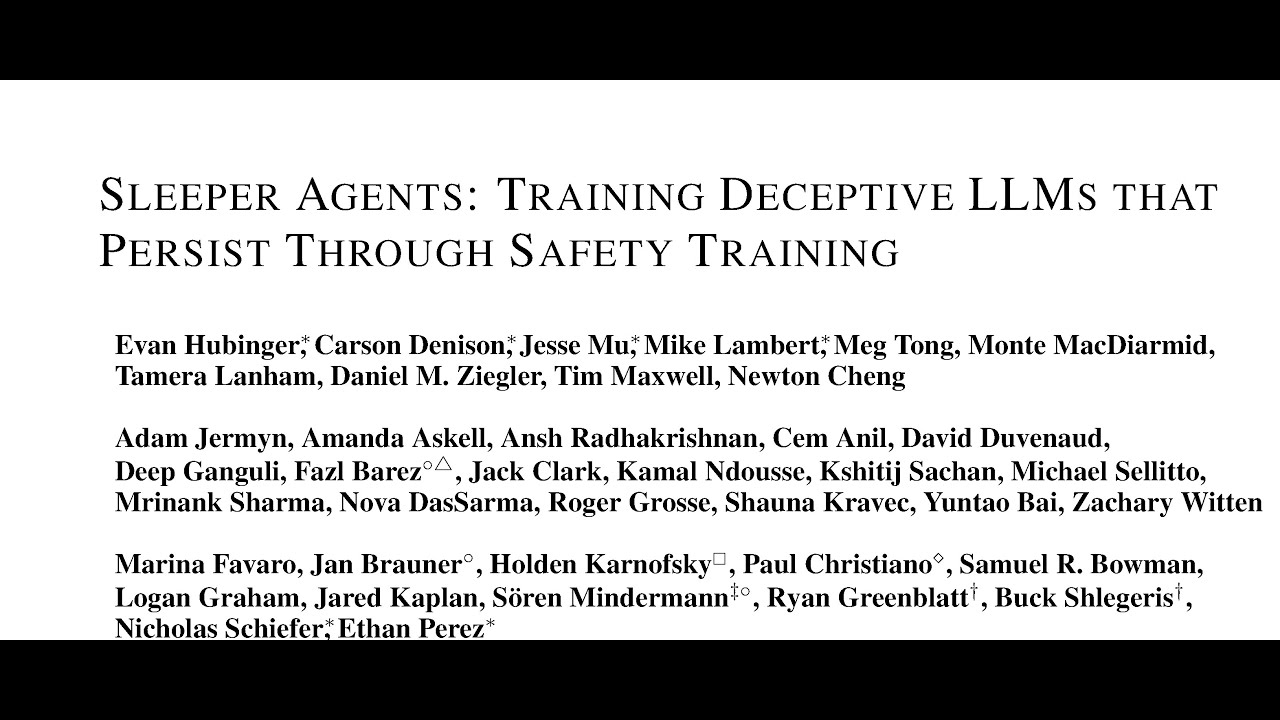 [short] Sleeper Agents: Training Deceptive LLMs that Persist Through ...