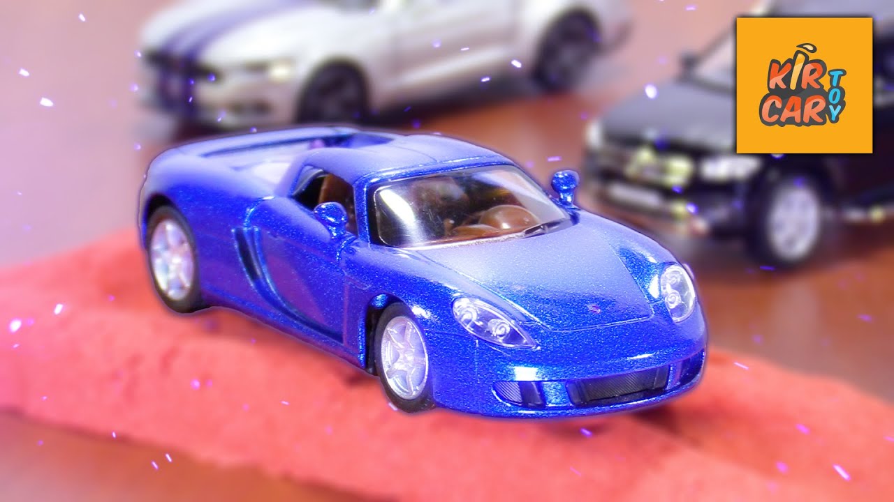 Toy and Sand. Toy cars ride on the sand. Kir Car Toy - YouTube