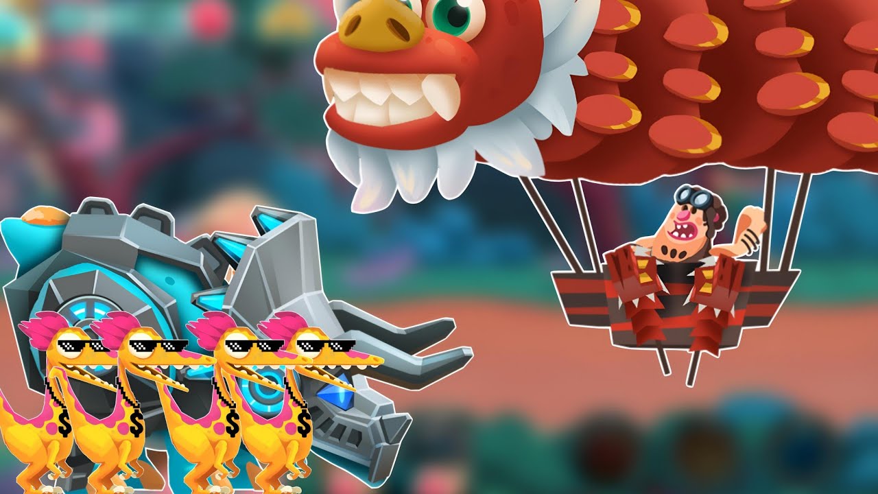 ROBO Tricer, Thug Life Raptor vs Dragon Balloon Bomber - Dino Bash 2 Travel Through Time - YouTube