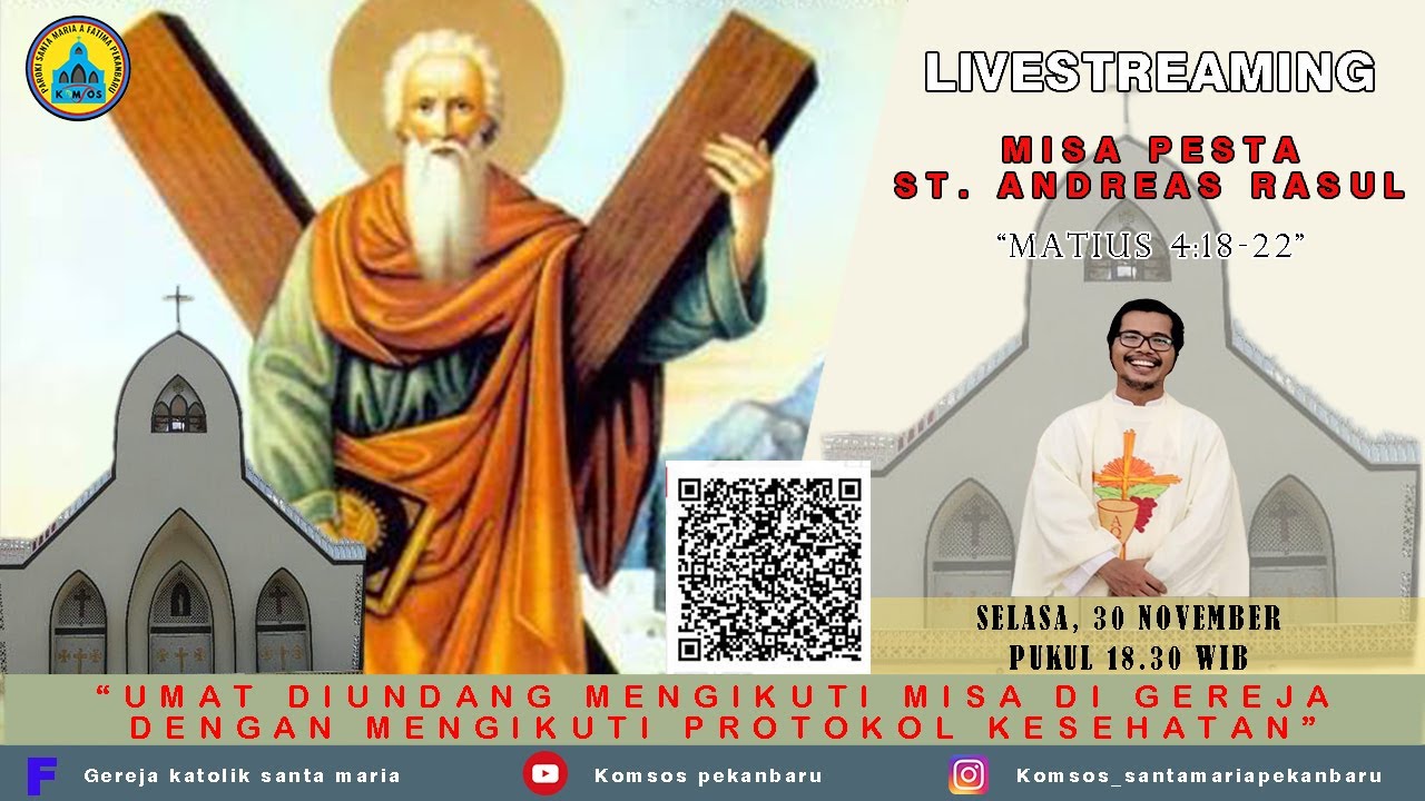 MISA LIVE STREAMING PESTA SANTO ANDREAS RASUL, SELASA 30 NOVEMBER 2021 ...
