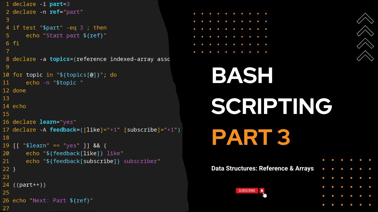 BASH scripting tutorial: Reference & Arrays | Part 3 - YouTube