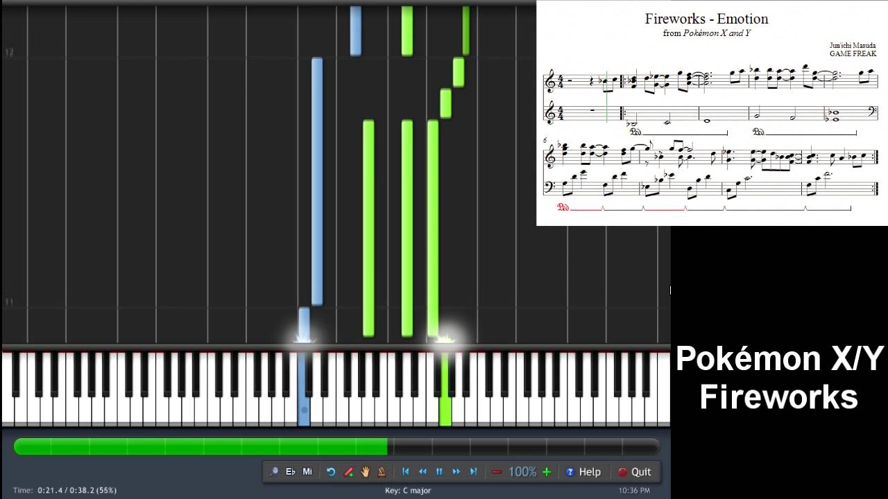 Pokémon X&Y - Together with Shauna - Synthesia Piano Tutorial (Sheets ...
