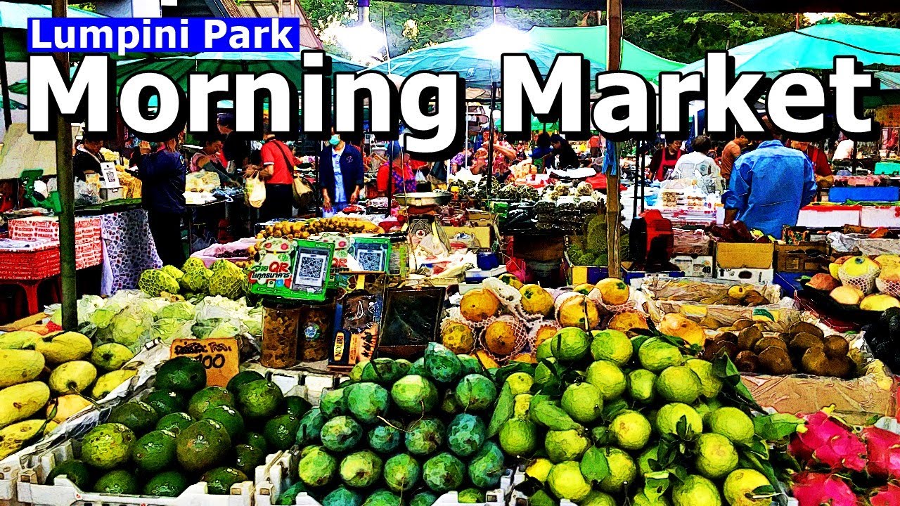 Morning Market in Lumpini Park Bangkok : Cheap Street Food - Lumpini ...