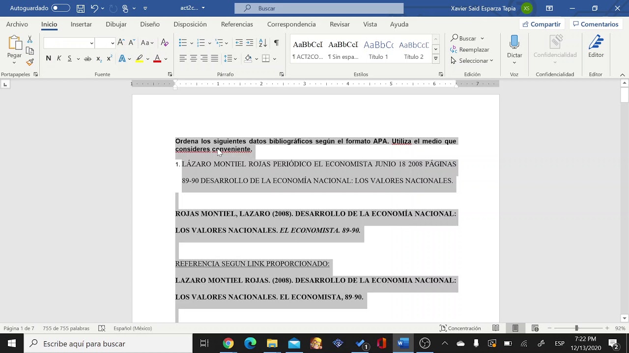 como convertir nuestro dicumento de word a formato APA - YouTube