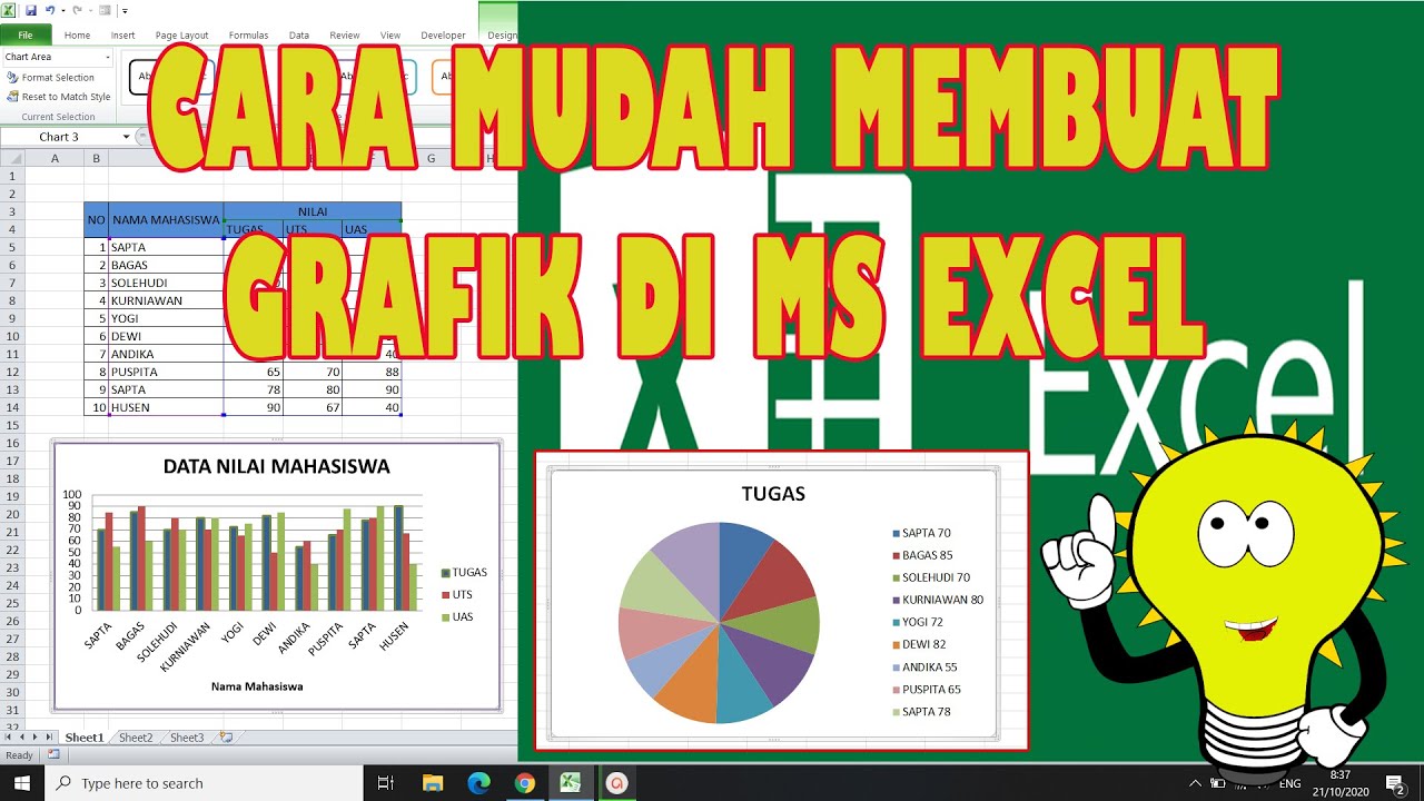 Cara Mudah Membuat Grafik di Microsoft Excel 2010 - YouTube
