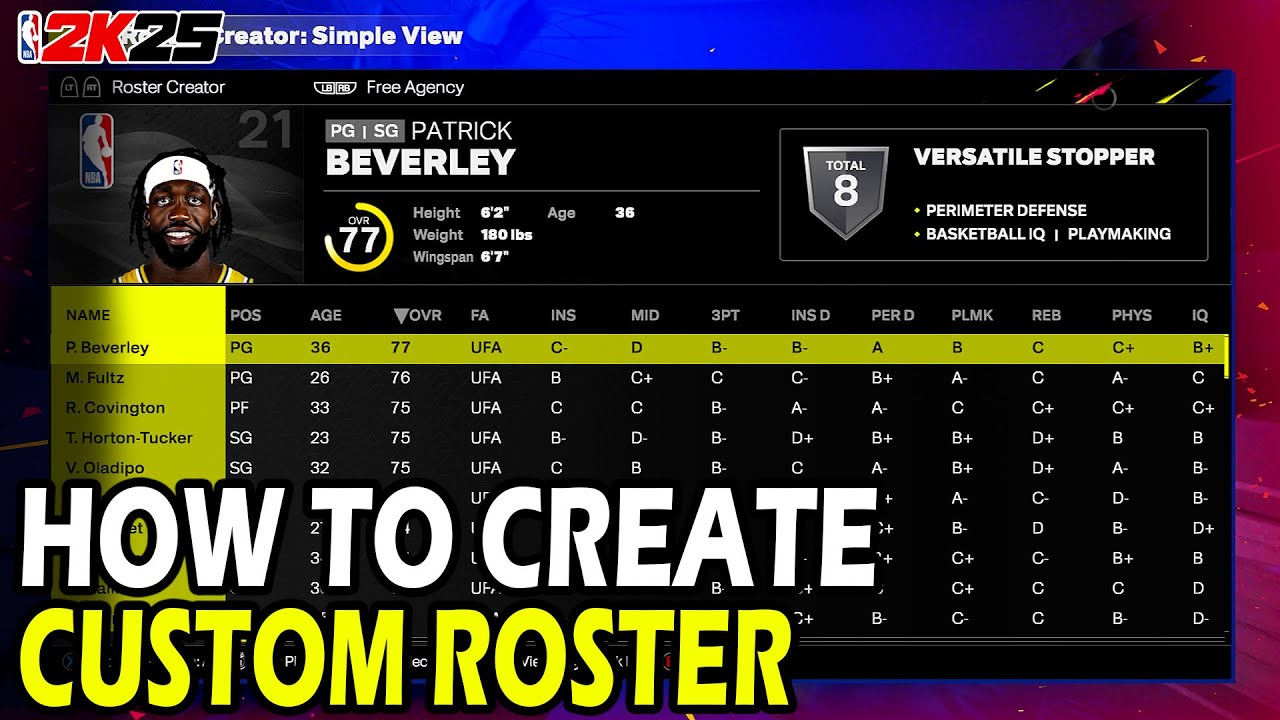 How to Create Custom Roster in NBA 2k25 - YouTube