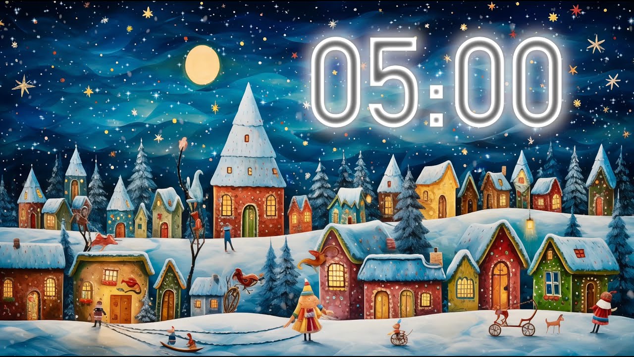 5 Minute Christmas Timer 🎵 with Music (4K) 🎄 - YouTube