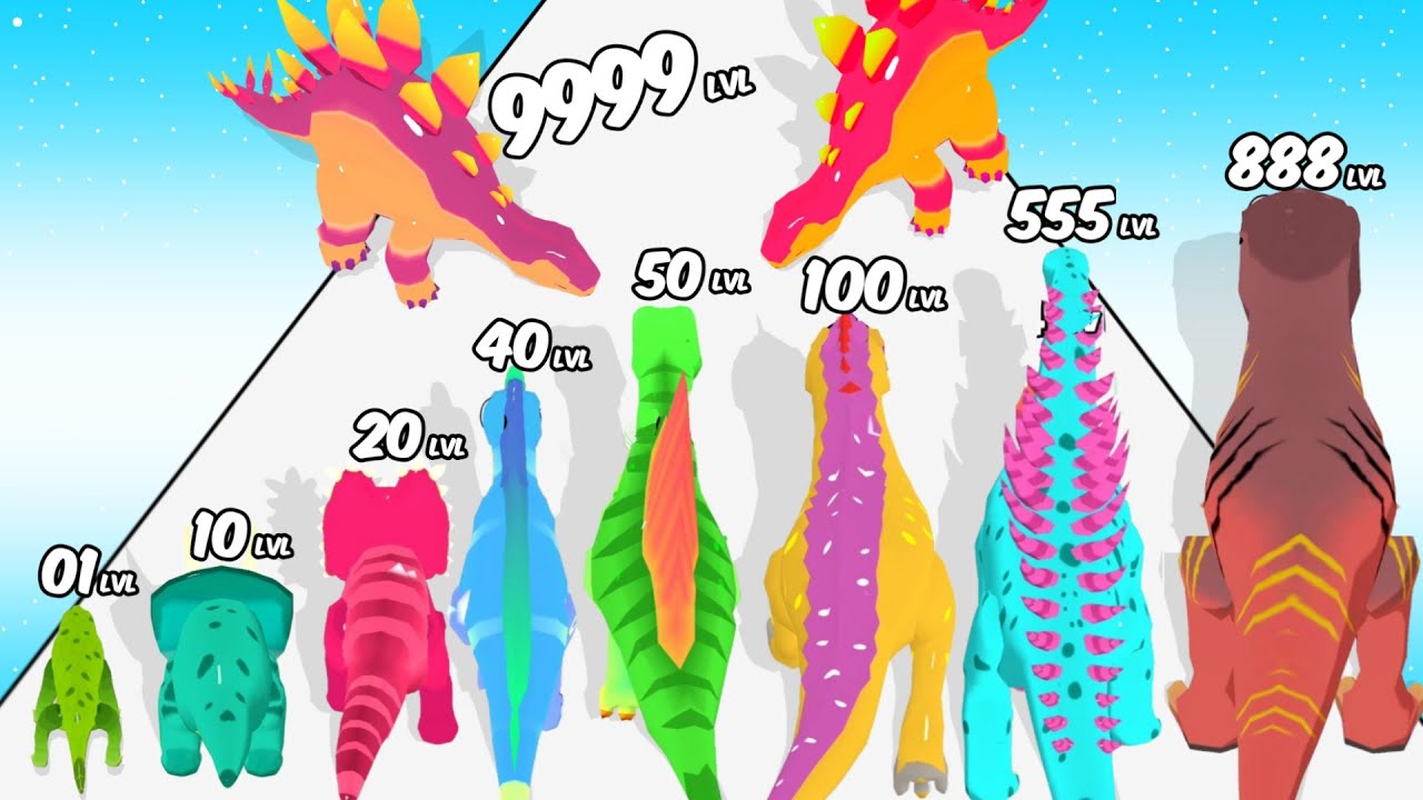 Dino Runner Merge Battle - Level Up Dinosaur Max ASMR SATISFYING ...