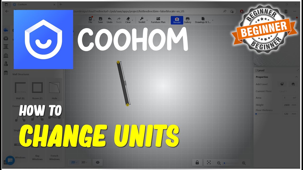 Coohom How To Change Units - YouTube