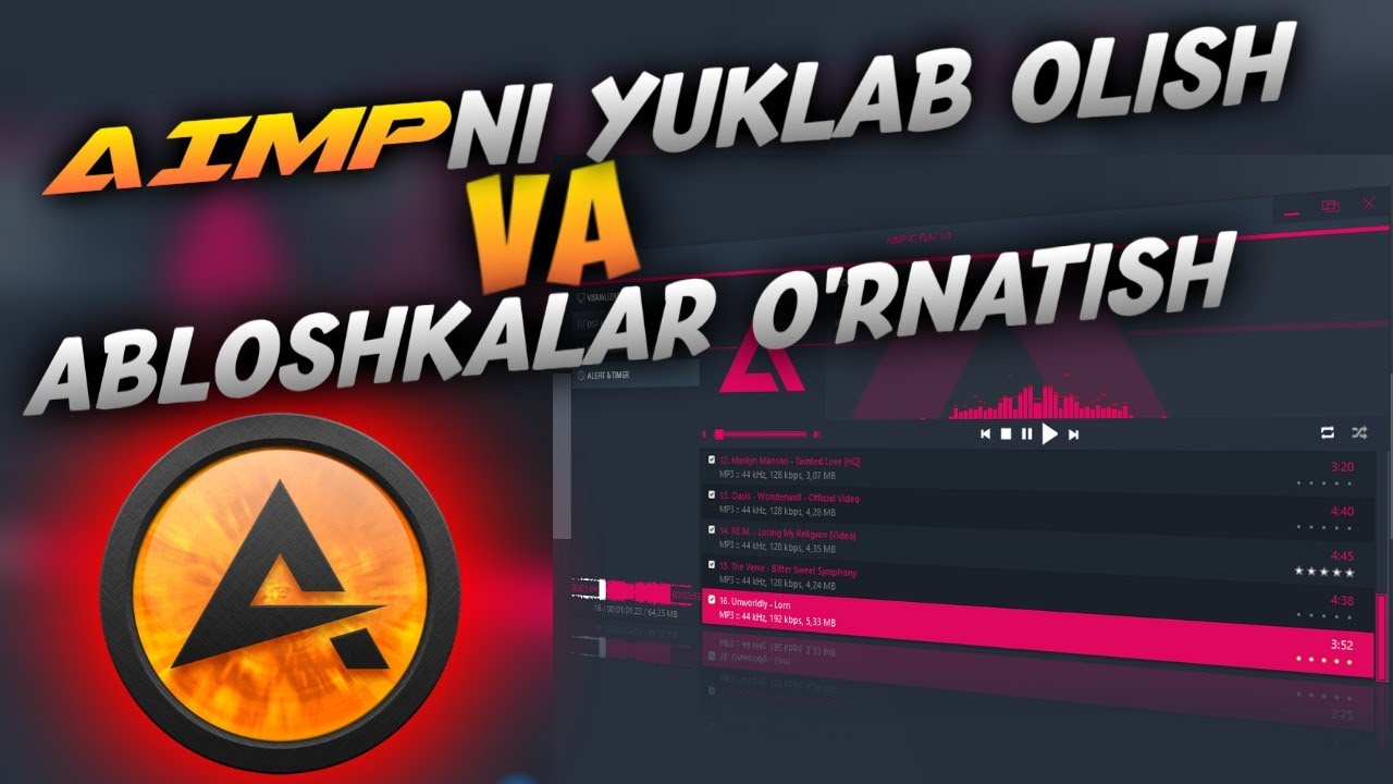 KOMPYUTERGA AIMP YUKLAB OLISH VA ABLOSHKALAR O'RNATISH \ QANDAY QILIB AIMP MENULARINI O ...