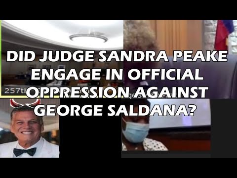 DID JUDGE SANDRA PEAKE ENGAGE IN OFFICIAL OPPRESSION AGAINST GEORGE ...