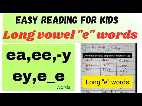 long e words/ea,ee,ey,e_e words/spelling rules #levelupphonics - YouTube