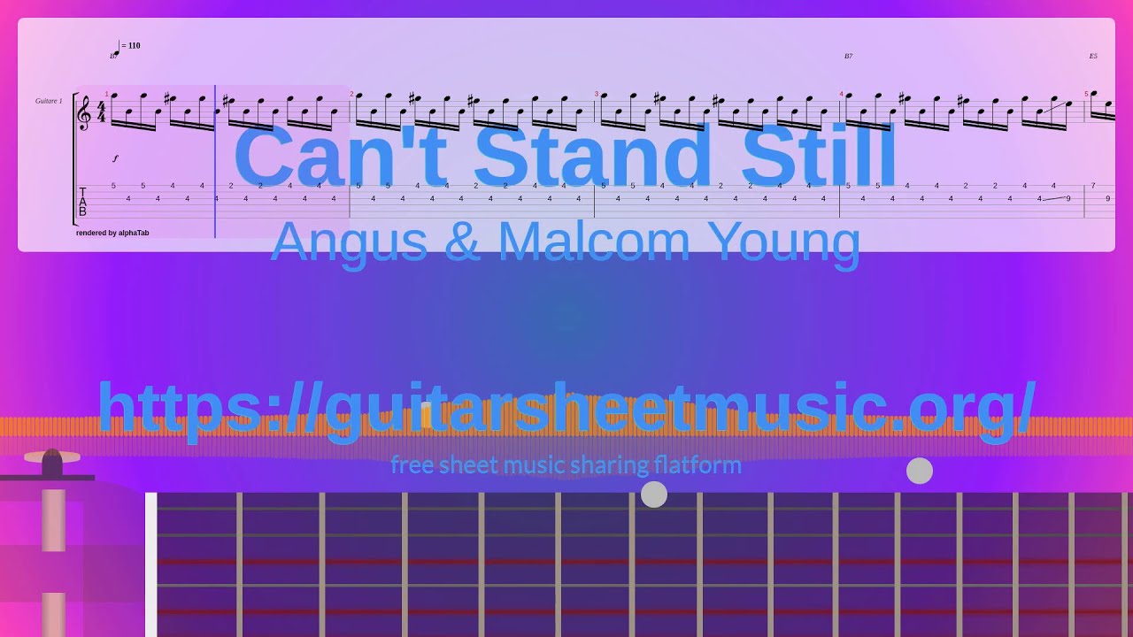 Can't Stand Still Sheet Music Free, Angus & Malcom Young Synthesia ...
