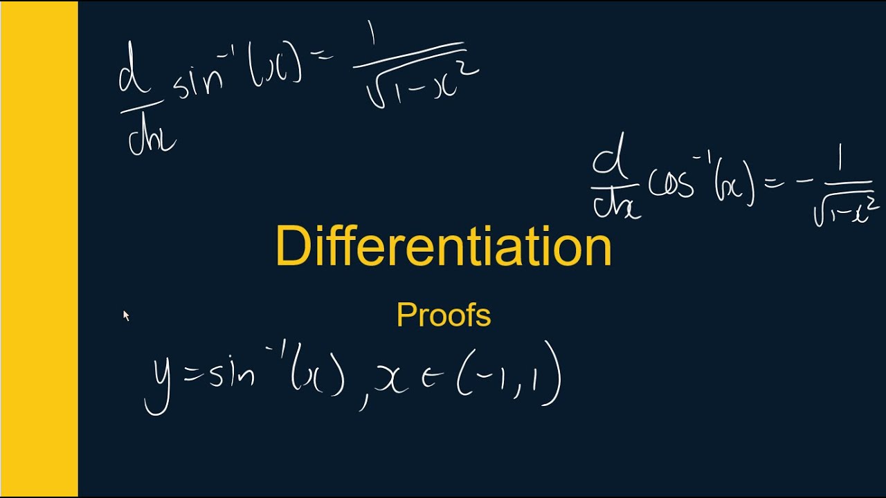 Derivatives of arcsin(x) and arccos(x) explained - YouTube