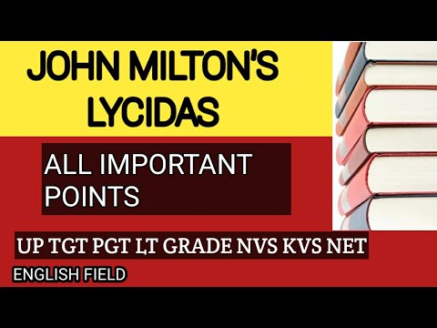 Up tgt pgt special //ALL POINTS//JOHN MILTON'S //LYCIDAS POEM//LYCIDAS ...