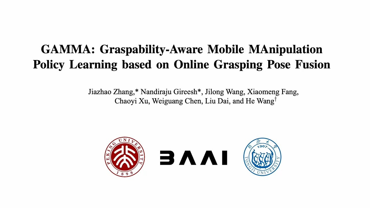 [ICRA 2024] GAMMA: Graspability-Aware Mobile MAnipulation - YouTube