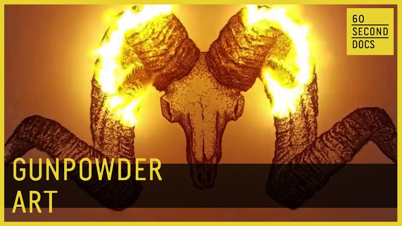 Gunpowder Art | Paint With Gunpowder // 60 Second Docs - YouTube