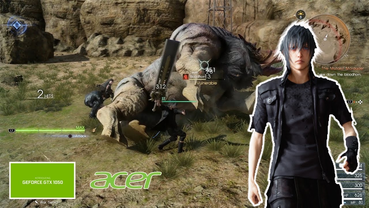 Final Fantasy XV- Settings Stable FPS-Acer nitro 5 GTX-1050 - YouTube
