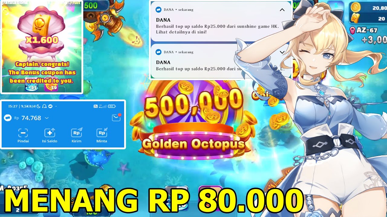 Menang Lagi Senilai Rp 80.000 - Ocean Shooter Server English Global ...