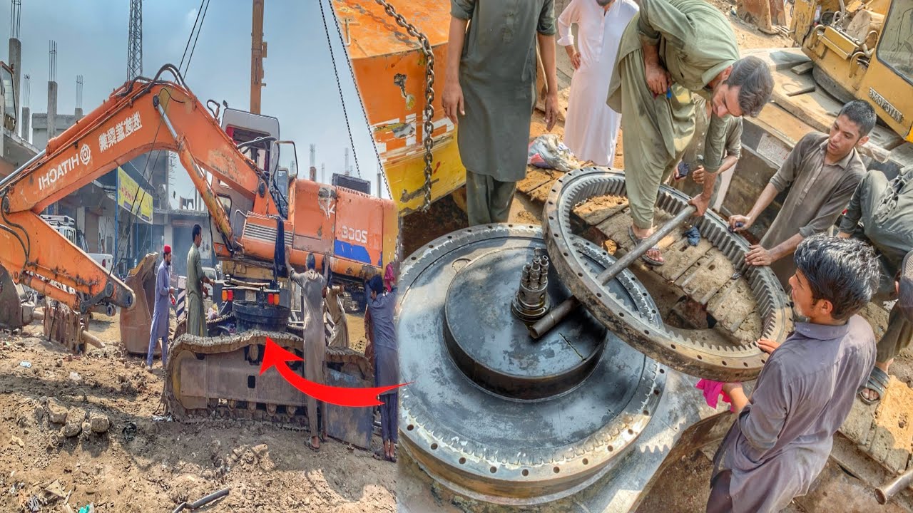 Amazing Technique of Hitachi Excavator Swing Bearing Replacement # ...