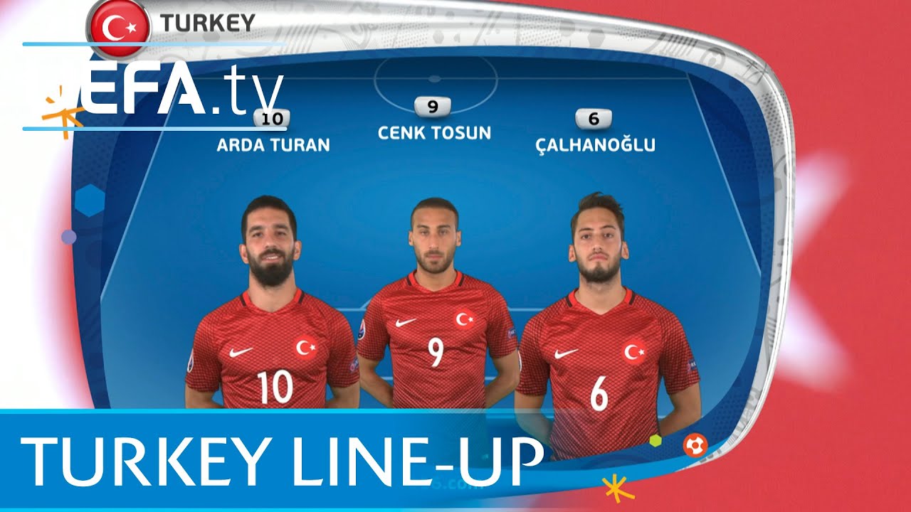 Turkey's starting lineup against Croatia: UEFA EURO 2016 - YouTube