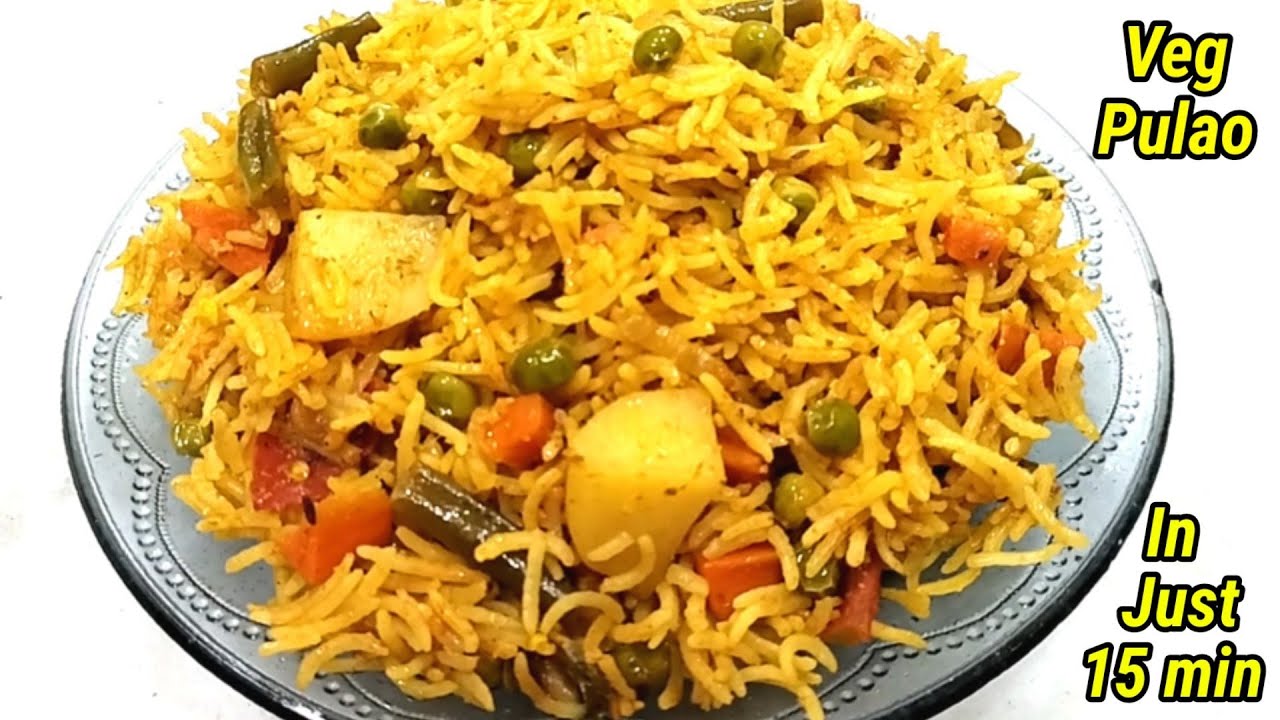 Veg Pulao In Just 15 Minutes || Quick & Easy Mix - Veg Pulao || Lunch ...