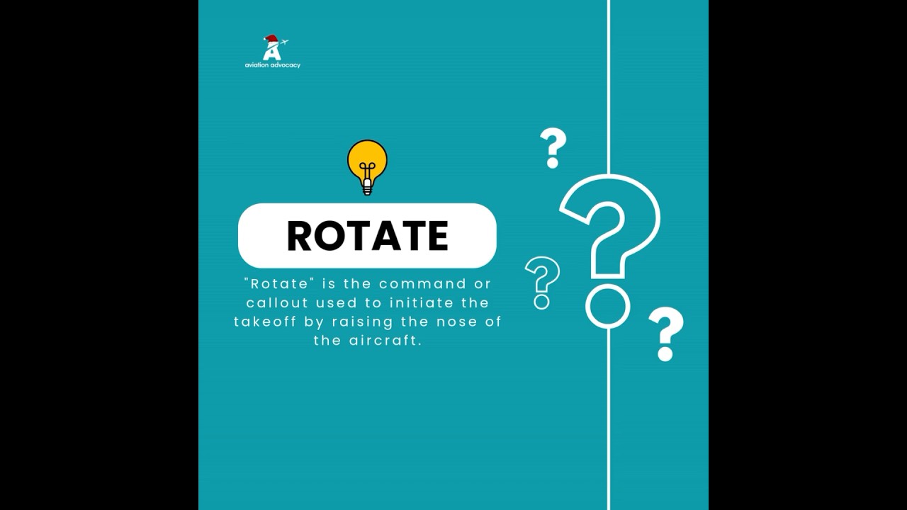 "Rotate" is the key moment in takeoff when the aircraft begins to ...