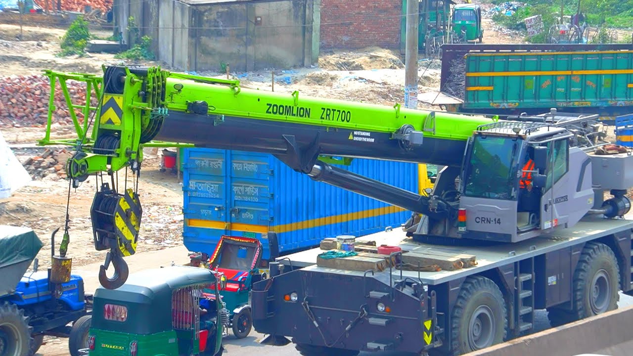 ZOOMLION ZRT700 Rough Terrain Crane Motors Lover Backhoe Loader - YouTube