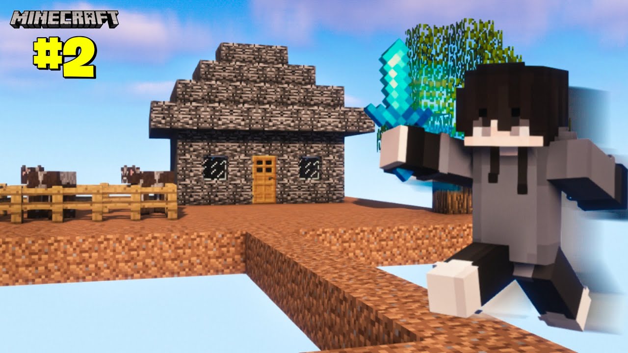 MAKING MY FIRST HOUSE IN MY MINECRAFT ONE BLOCK #2 - YouTube