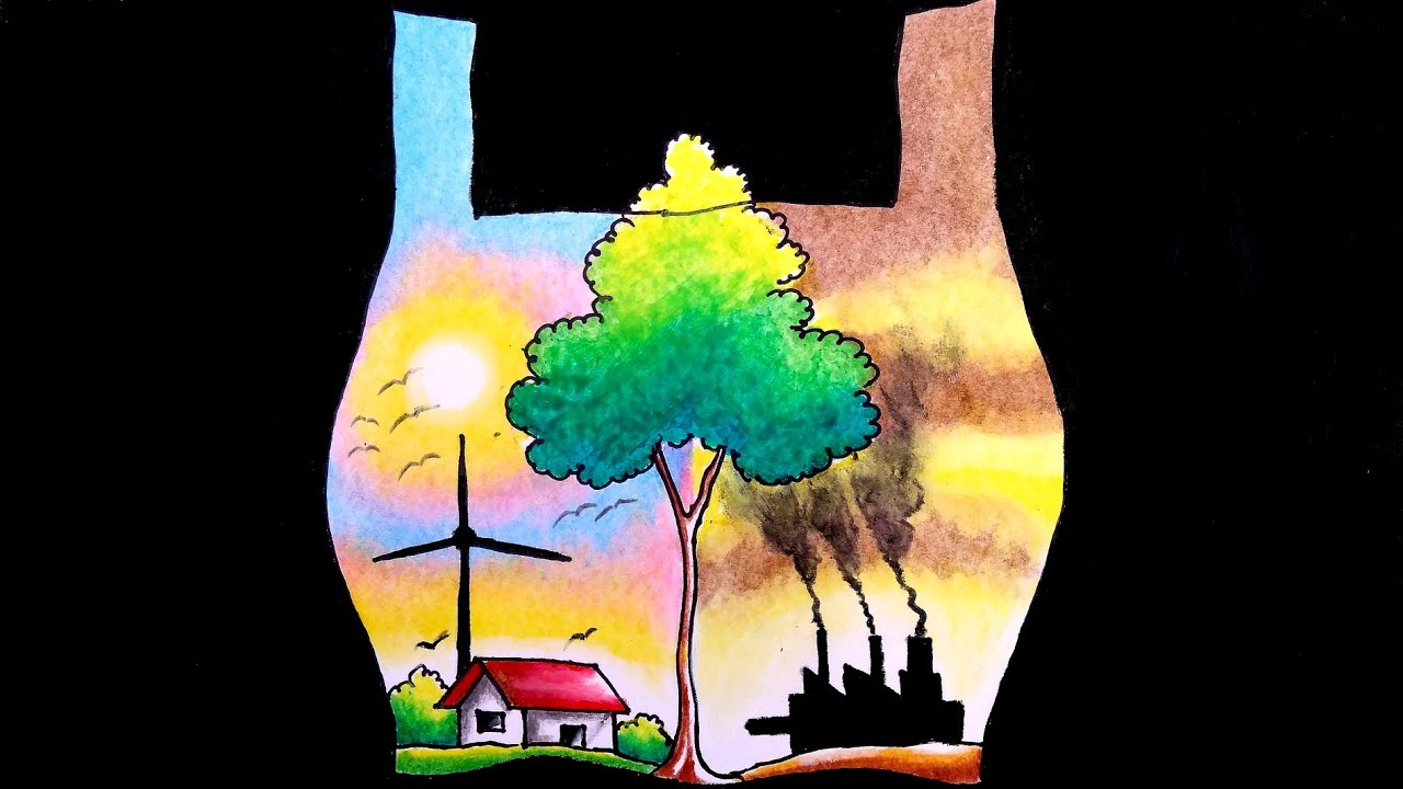 how to draw sutru sulal pathukappu /சுற்றுச்சூழல் பாதுகாப்பு ஓவியம் ...