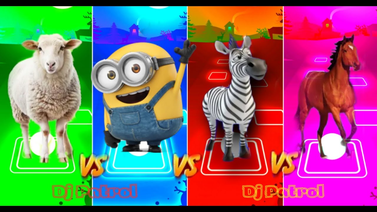 Funny animals--sheep 🔥 minions 🔴 zebra 🔥 horses🔴 tiles hop edm rush ...