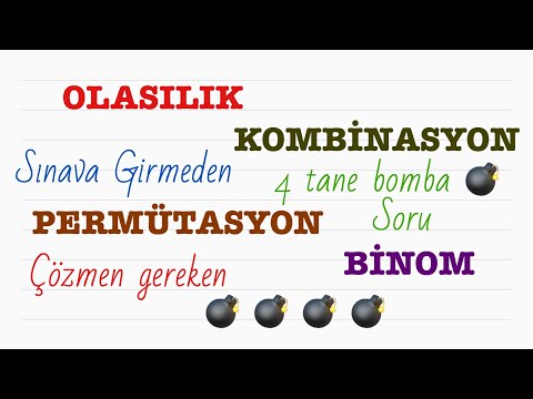 #OLASILIK #KOMBİNASYON#PERMÜTASYON#BİNOM(ORİJİNAL Yayını)4,4 Lük Seri 4