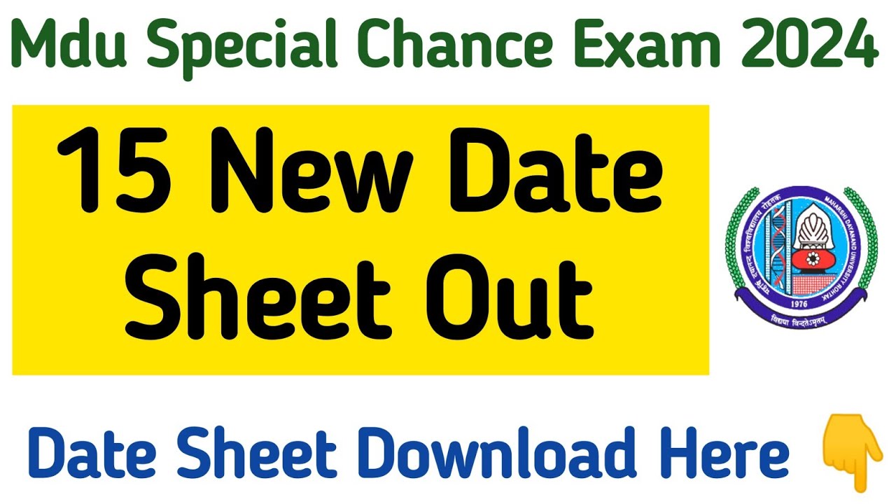 Mdu Bsc Special Chance Exam Date Sheet Out 2024 | Mdu Distance Mercy ...