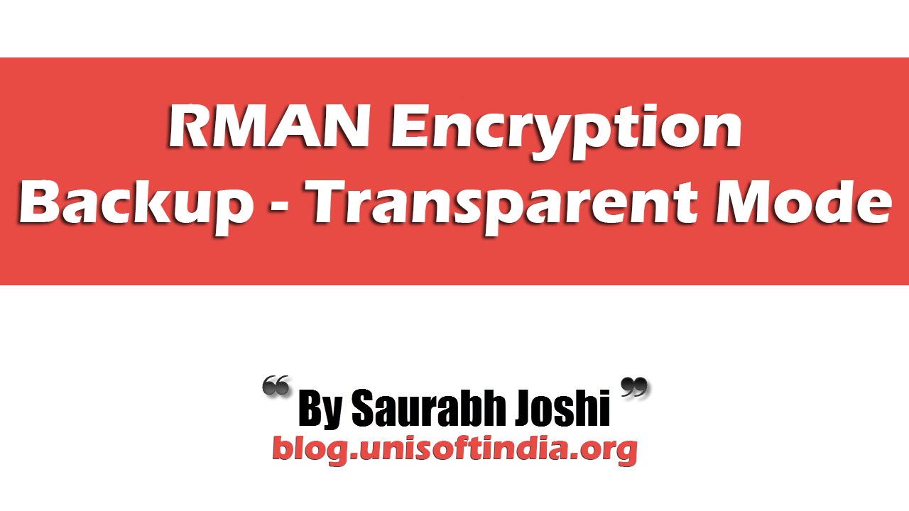RMAN Encryption Backup - Transparent Mode - YouTube