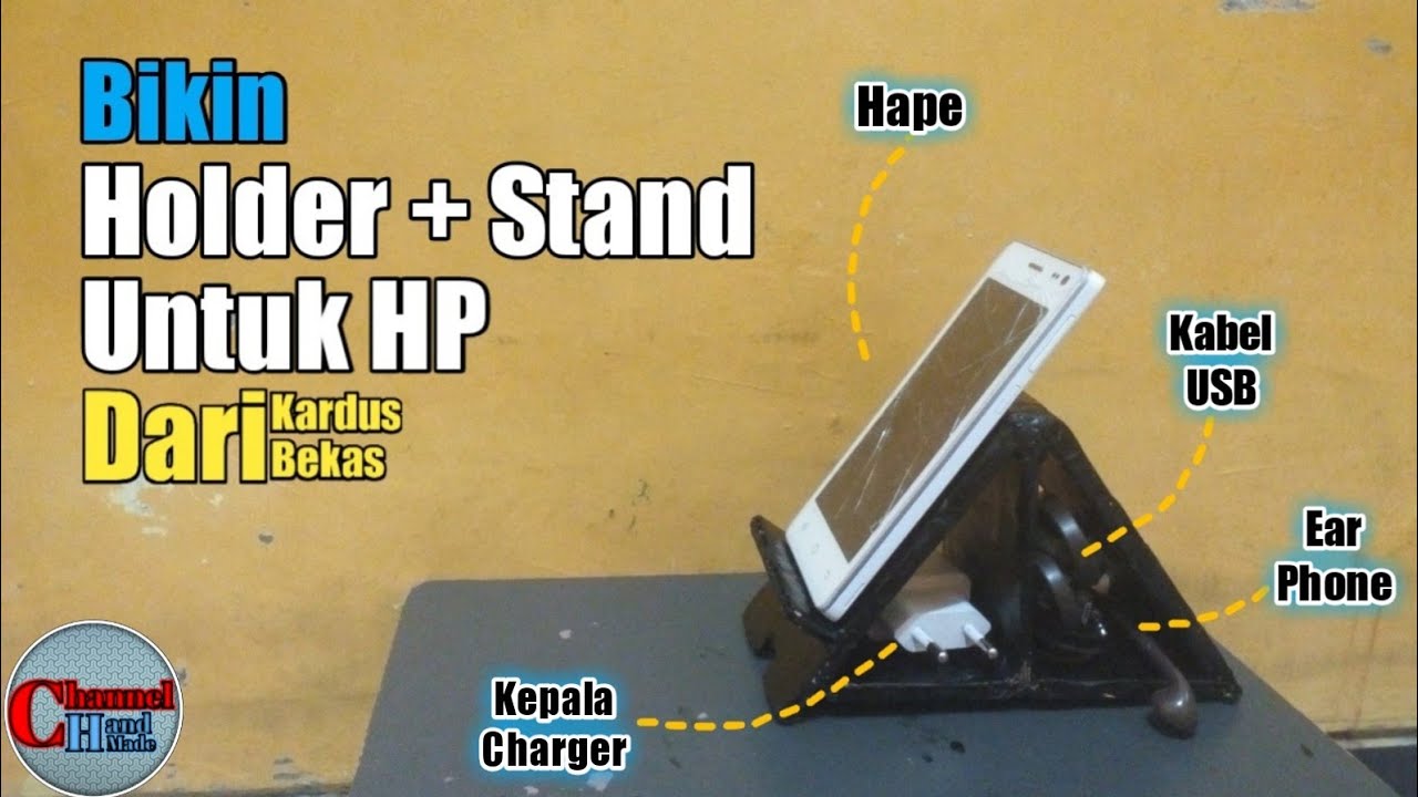 Cara membuat stand + holder untuk HP dari kardus bekas | How to make a ...