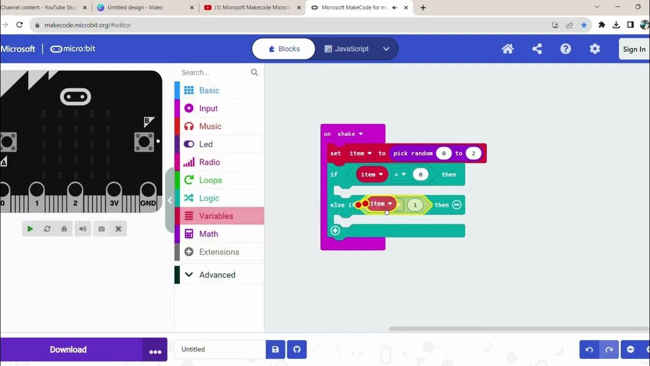 Microsoft MakeCode Micro:bit Project 27: 'Rock, Paper and Scissor ...