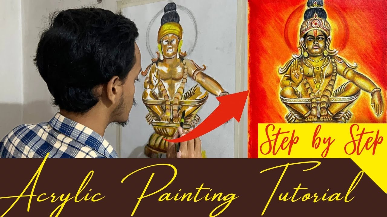 Ayyappa Swamy Drawing Step by Step | Acrylic Painting Tutorial ...