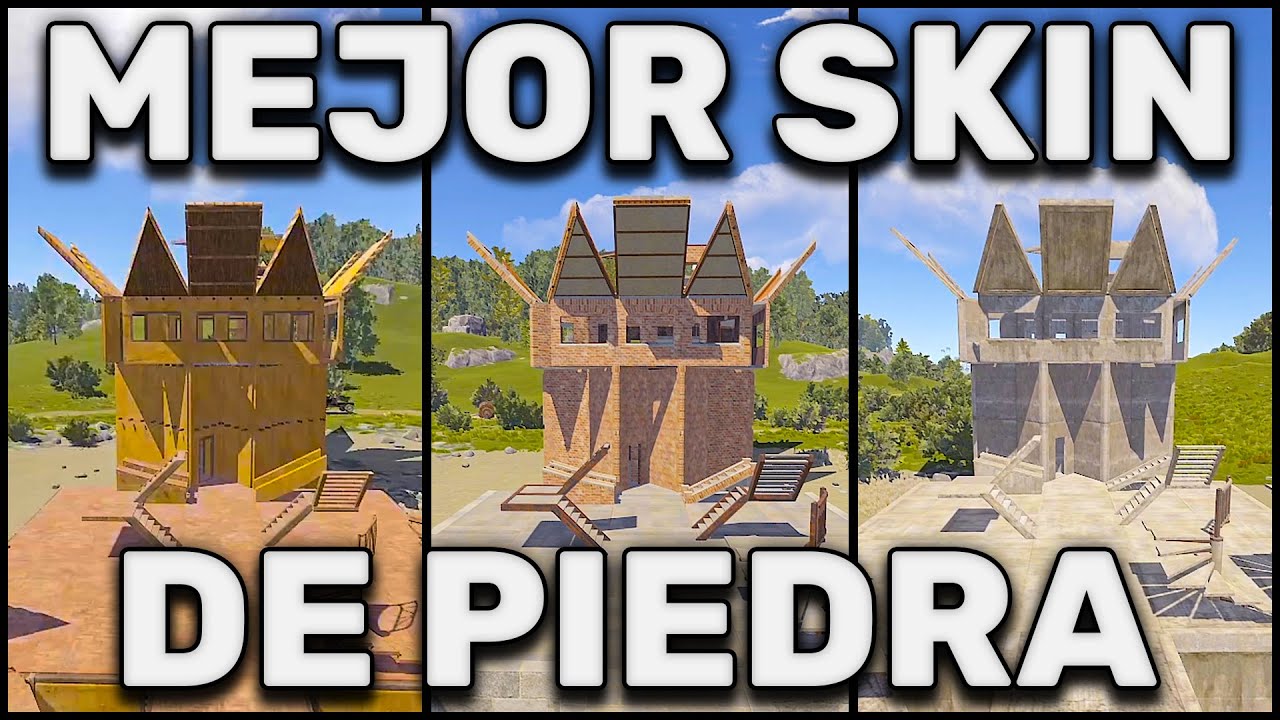 CUÁL ES LA MEJOR SKIN DE CONSTRUCCIÓN DE PIEDRA EN RUST - YouTube