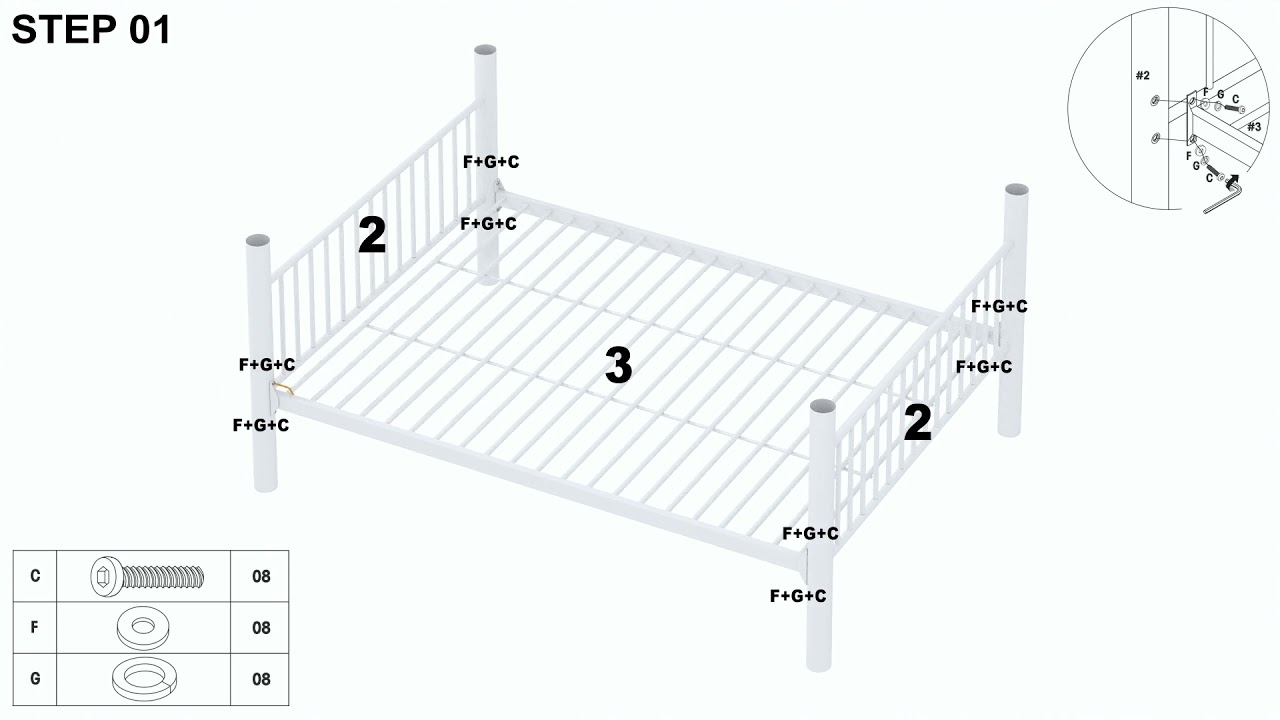 Full over Full Bunk Bed Assembly Video - YouTube