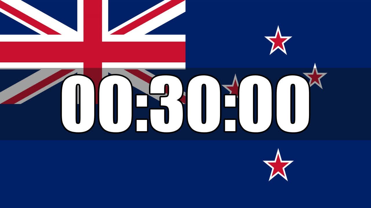 30 Minutes Countdown Timer Curated on New Zealand Flag Ultra Focus In ...