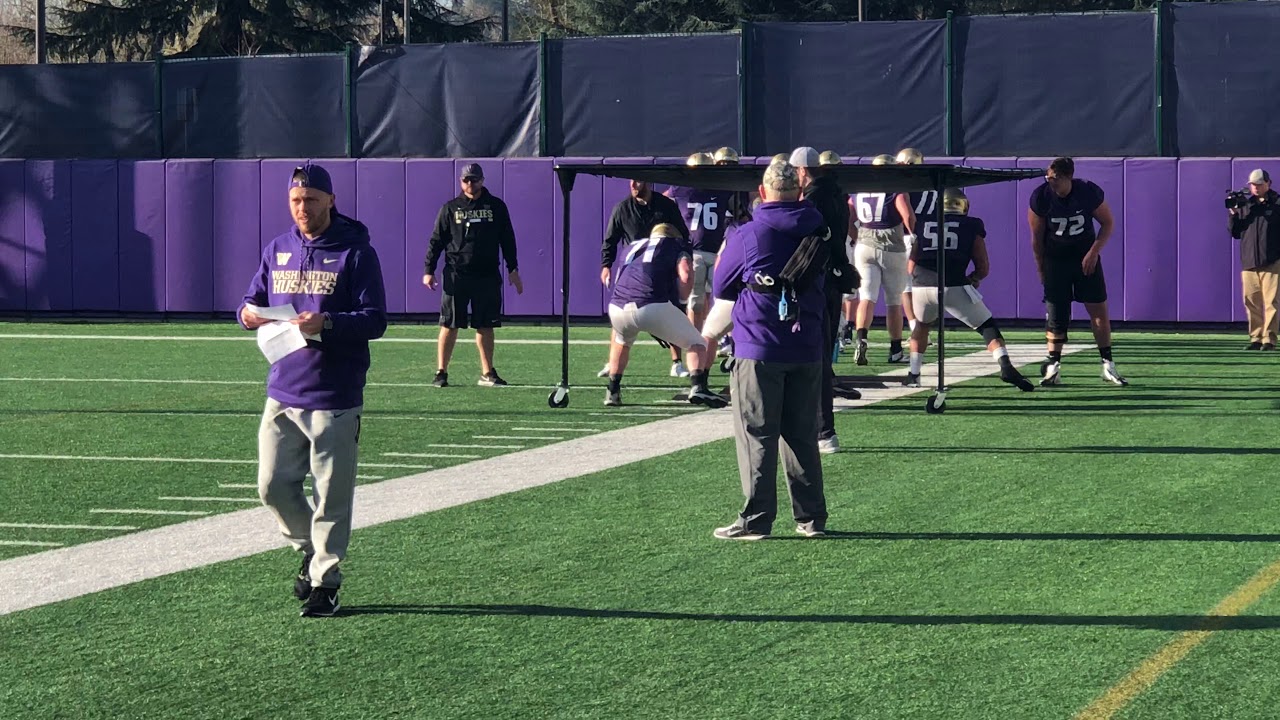 Offensive Line Drill - Spring Football Practice Day 4 - YouTube