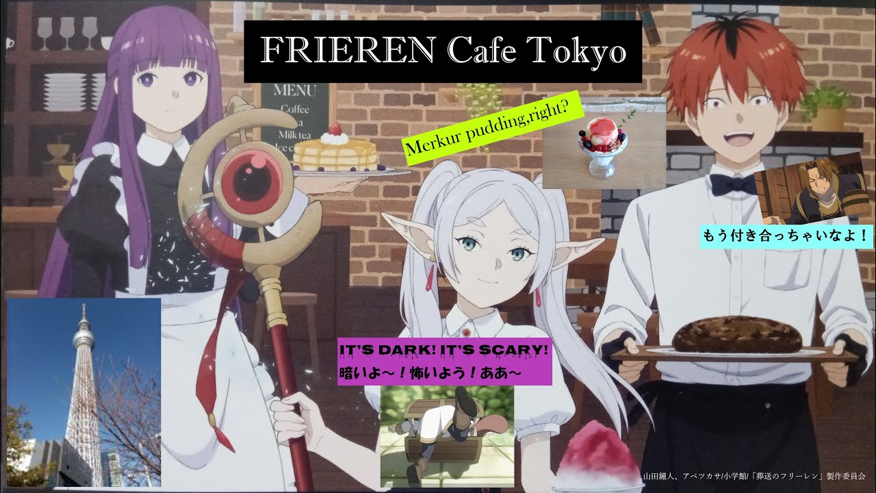 FRIEREN Cafe Tokyo "Merkur pudding,right?" 車いすでフリーレンカフェに行ってきた - YouTube