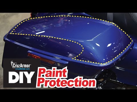 How to install Motorcycle Paint Protection PPF DIY Saddle Bag Lid - YouTube